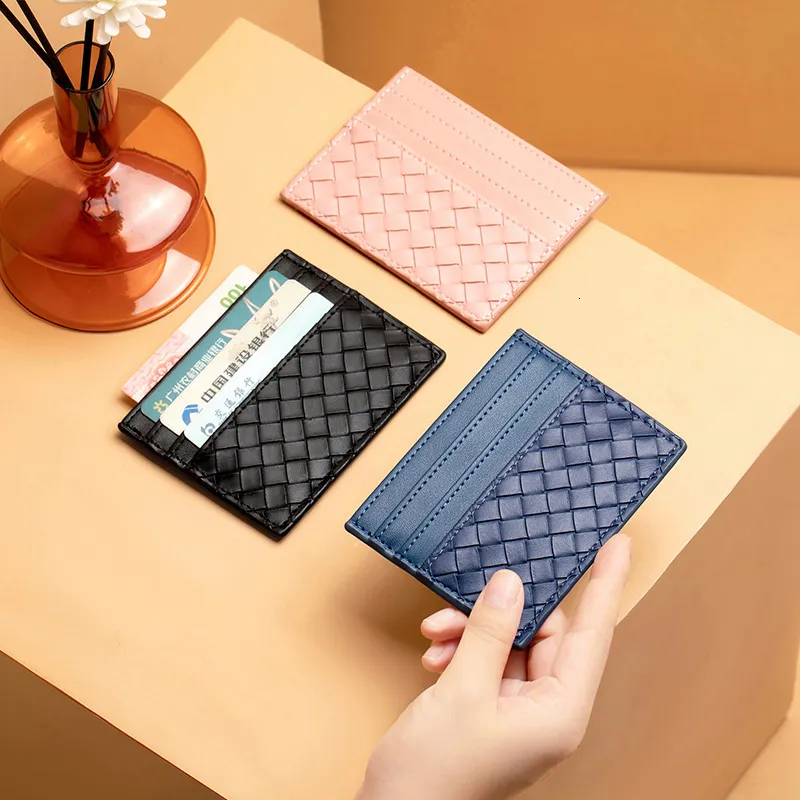 Luxury Brand Leather Card Holder Ultra Thin Woven... From ...