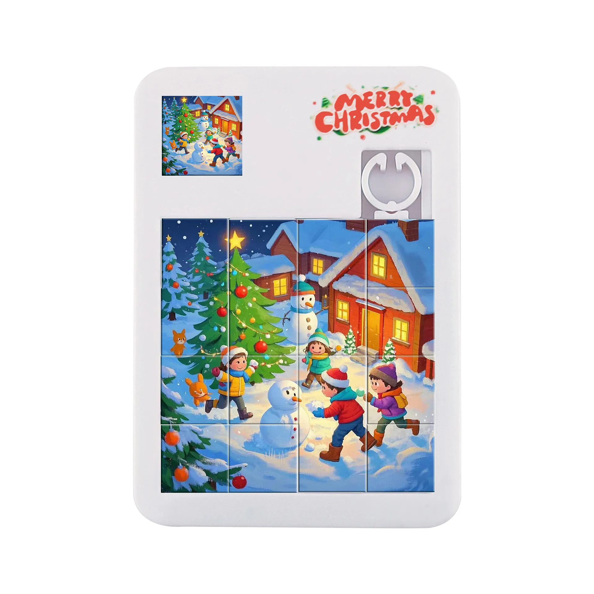 Cross-Border Christmas Pattern 16-Grid Maze Educational Toy Plastic ...