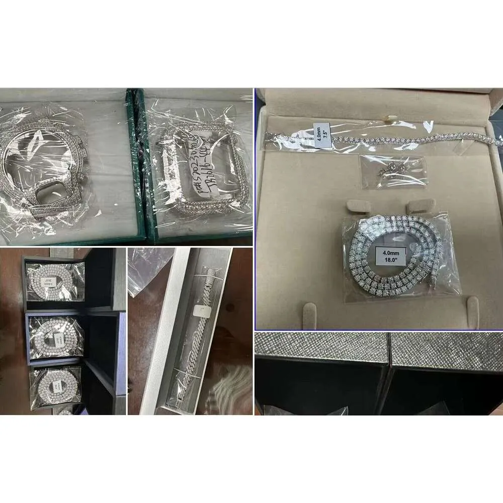 Luxurious Iced Clover Bracelet with White Moissanite in 925 Sterling ...