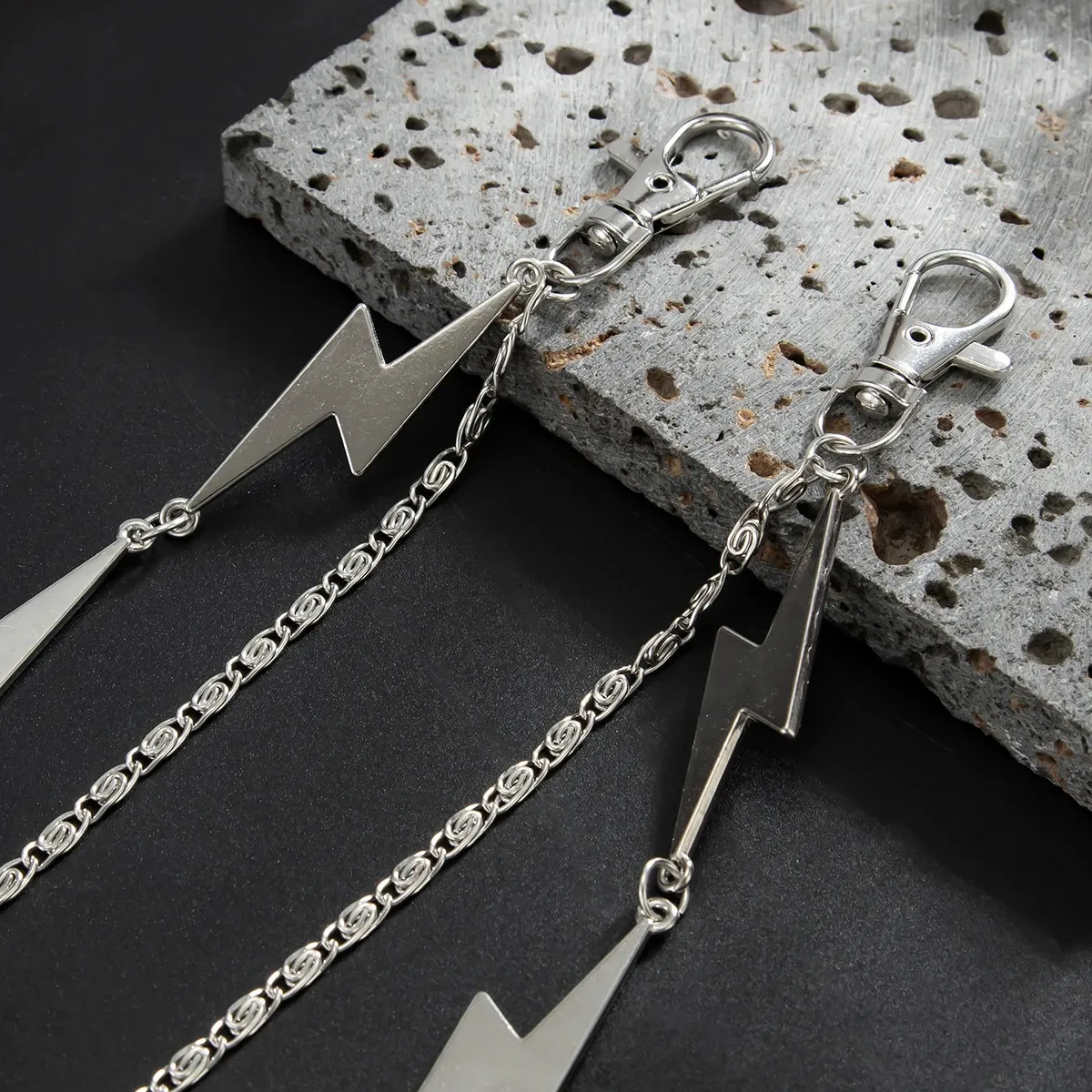 Salircon Punk Lightning Chain Pants Decorative Waist Keychain for Men ...