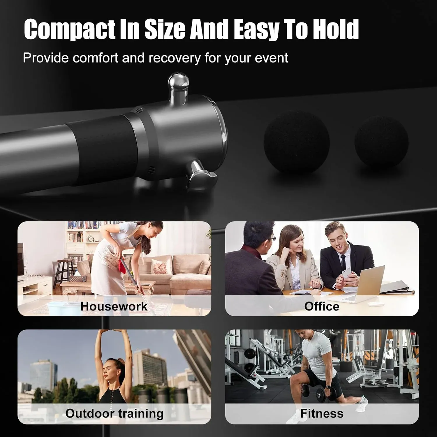 High Frequency Fascia Gun Muscle Relaxation Massager Sports Fitness ...