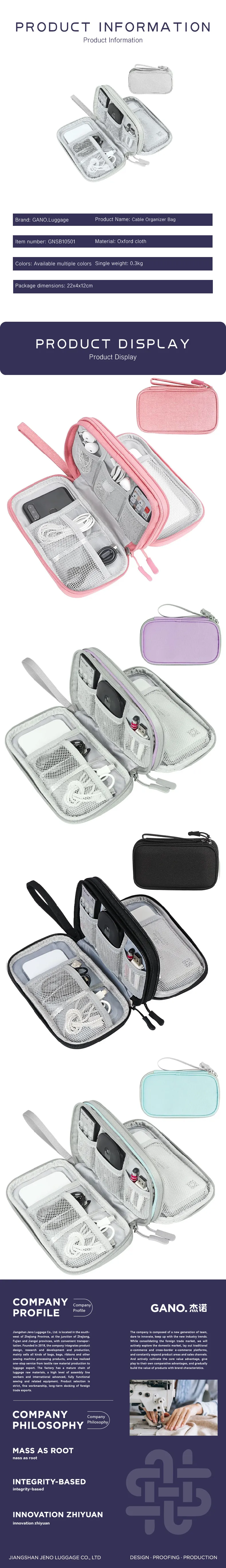 Compact Data Cord Sorting Bag with Divided Compartments for Electronics ...