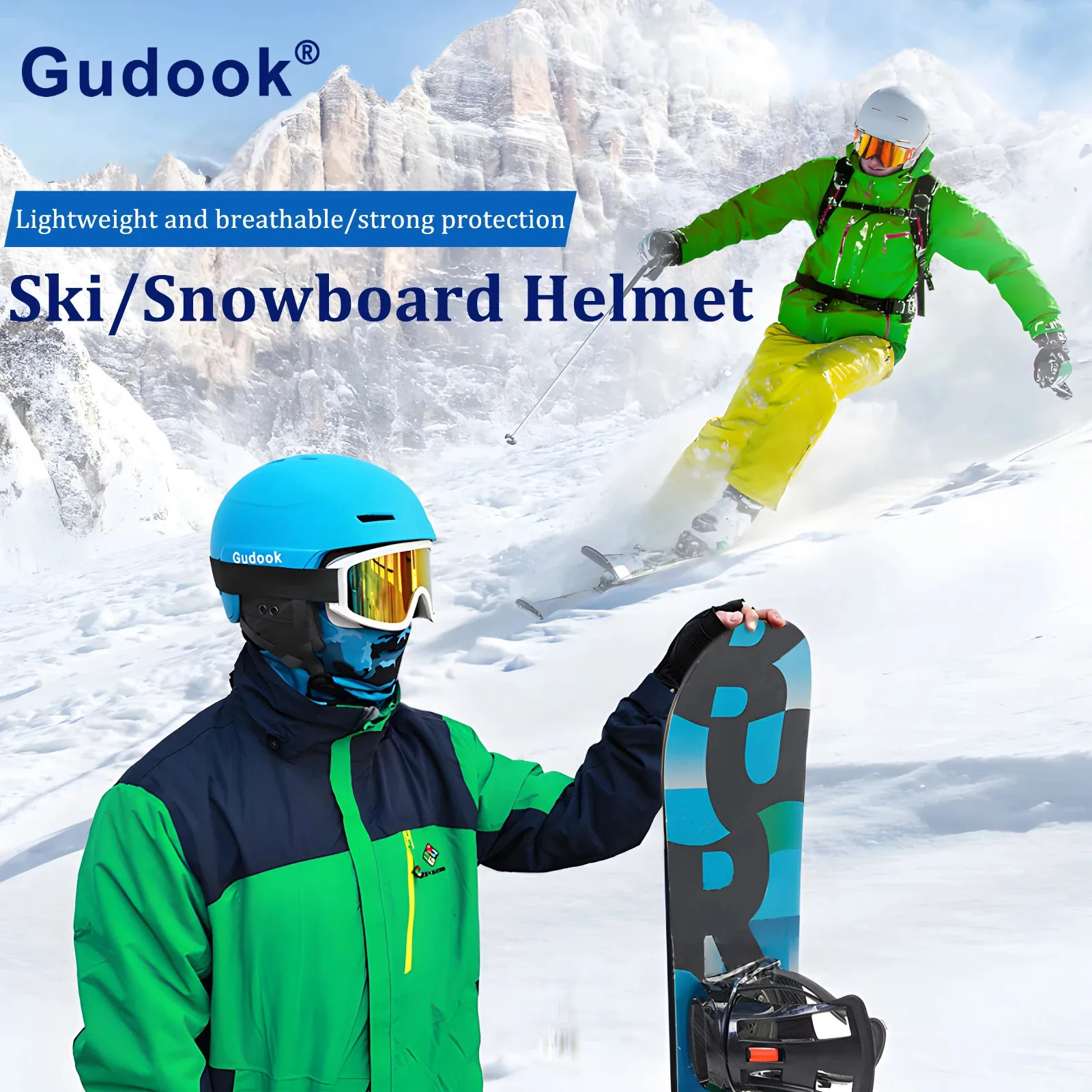 Ski Helmet Snowboard Helmet for Adult Men with Polycarbonate Shell and ...
