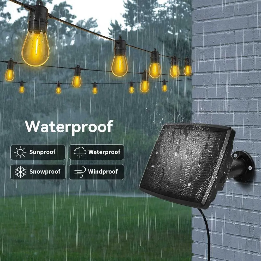 S14 Solar String Lights Outdoor Waterproof RGB Hanging Fairy Garlands ...