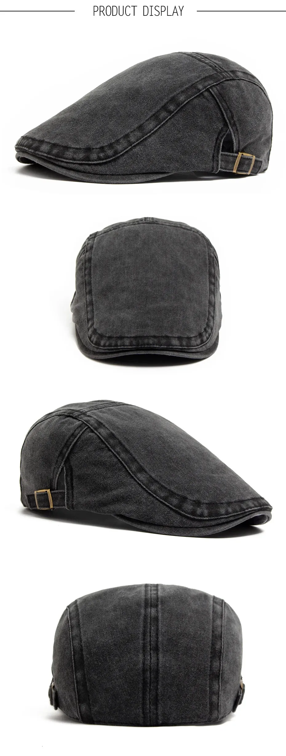 Vintage Cotton Silk Beret Men Fashion Flat Visor Cap Casual Autumn Golf ...
