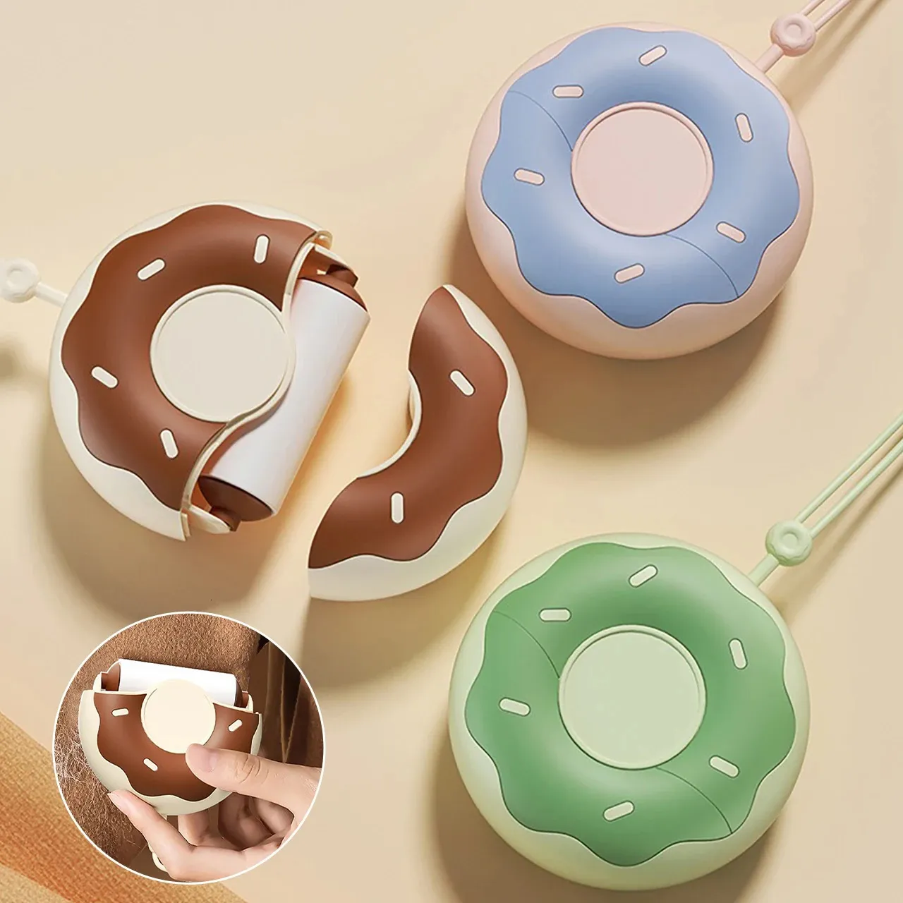 Portable Lint Roller Brush Pet Hair Clothes Remover Manual Plastic ...