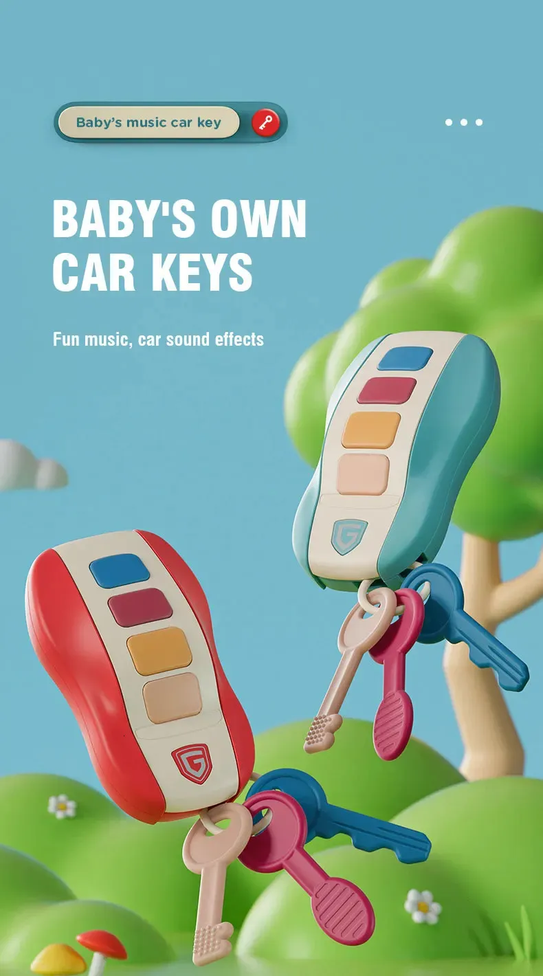 Baby Toy Musical Car Key Smart Vocal Remote Pretend Play Educational ...