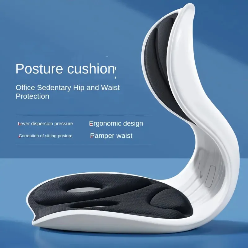 Ergonomic Posture Correction Seat Cushion with Adjustable Lumbar ...
