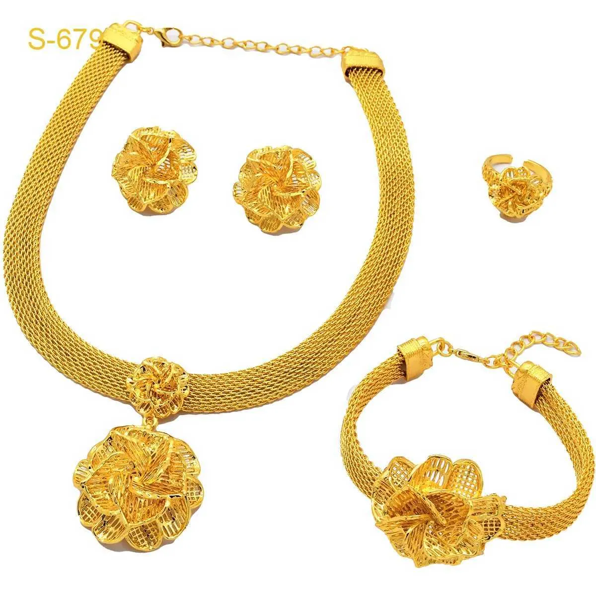 Bridal Jewelry Set 4-Piece Men Copper Wood Moonstone Red Plant Pattern ...