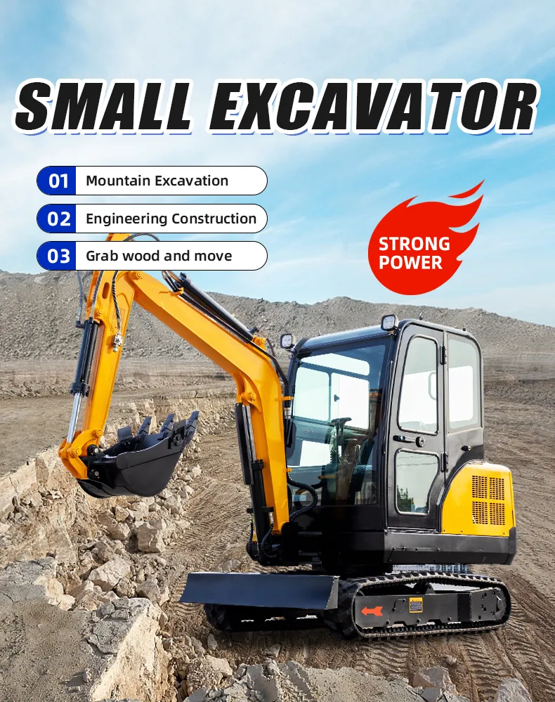 All-Terrain Mini Compact Excavator with Folding Blade and Multi-Task ...
