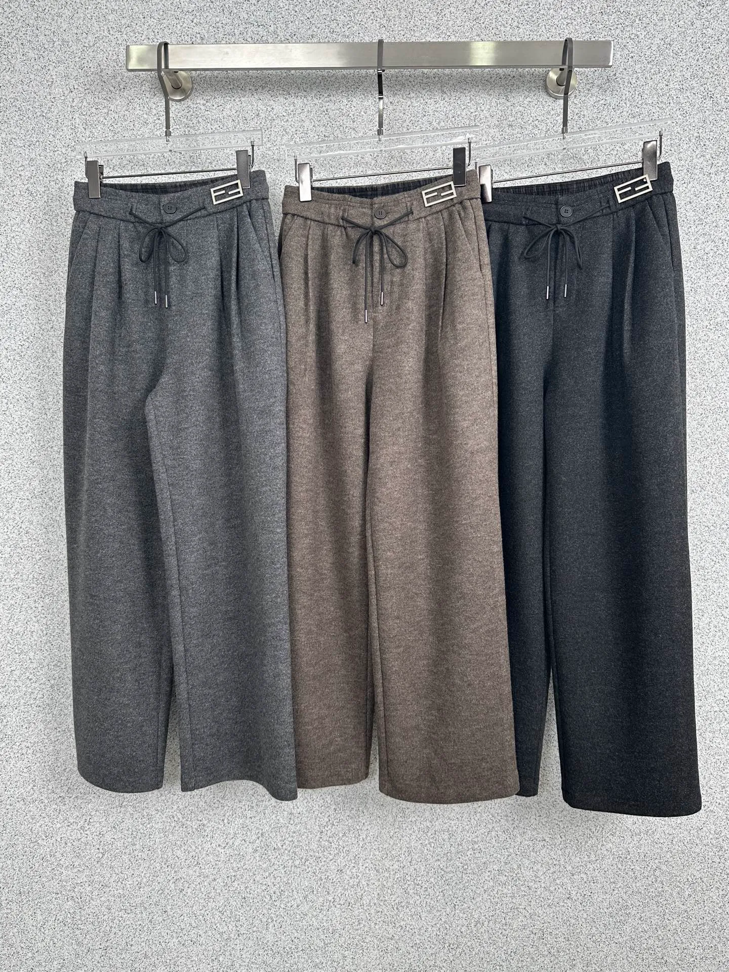 Wide Leg Pants High Waist Drawstring Closure Patchwork Pattern Sequined ...