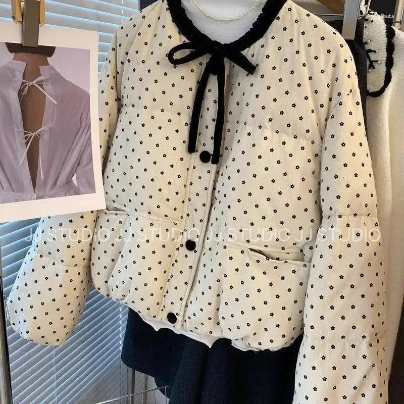 Women's Cotton Winter Jacket Zipper Closure Quilted Solid Pattern Half ...