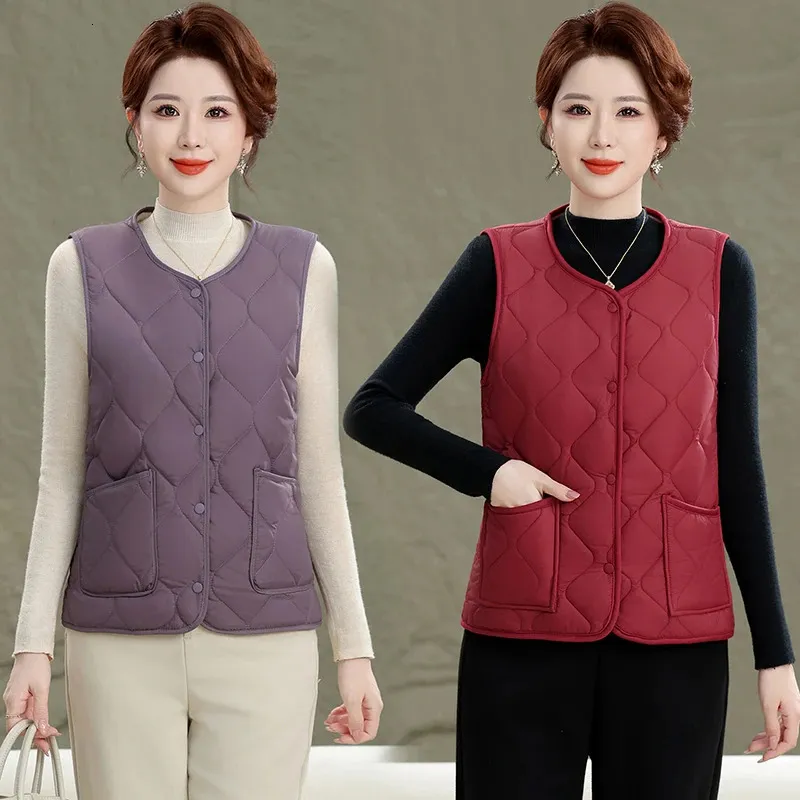 Autumn Down Cotton Solid Color Oneck Sleeveless Vest With Hooded ...