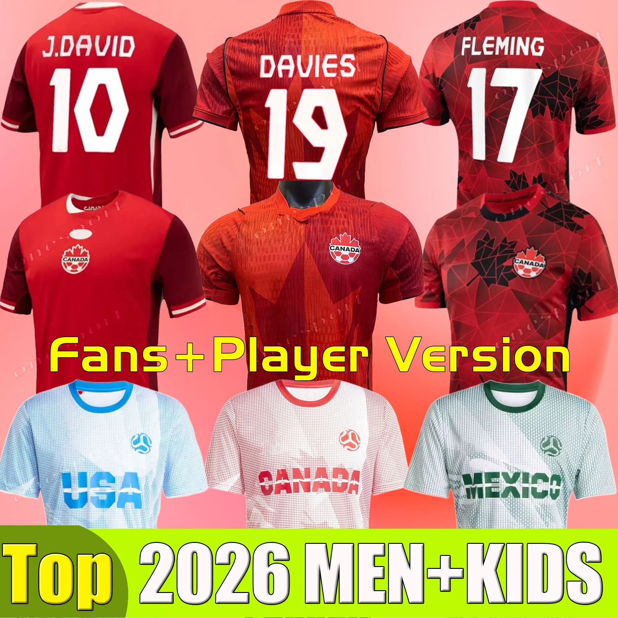 2026 Canada J.DAVID Soccer Jerseys Men Kids Kits Polyester Short Sleeve ...