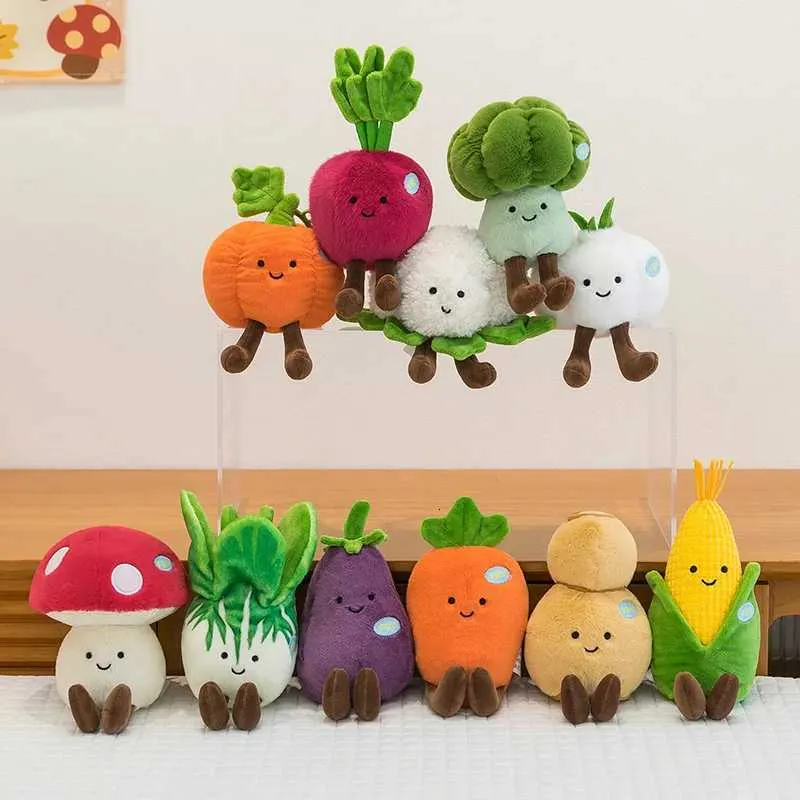 20cm Plush Vegetable Doll Set Carrot Broccoli Pumpkin Eggplant Corn ...