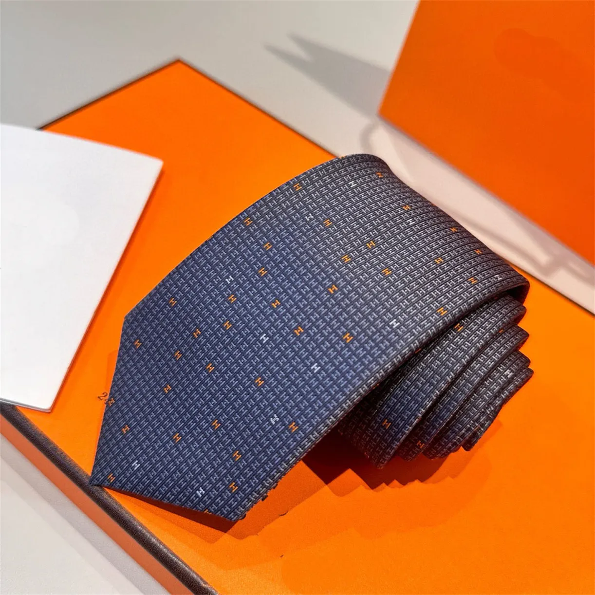 Men's Silk Necktie 145 cm Length Multi Sky Blue Embroidered Grid ...