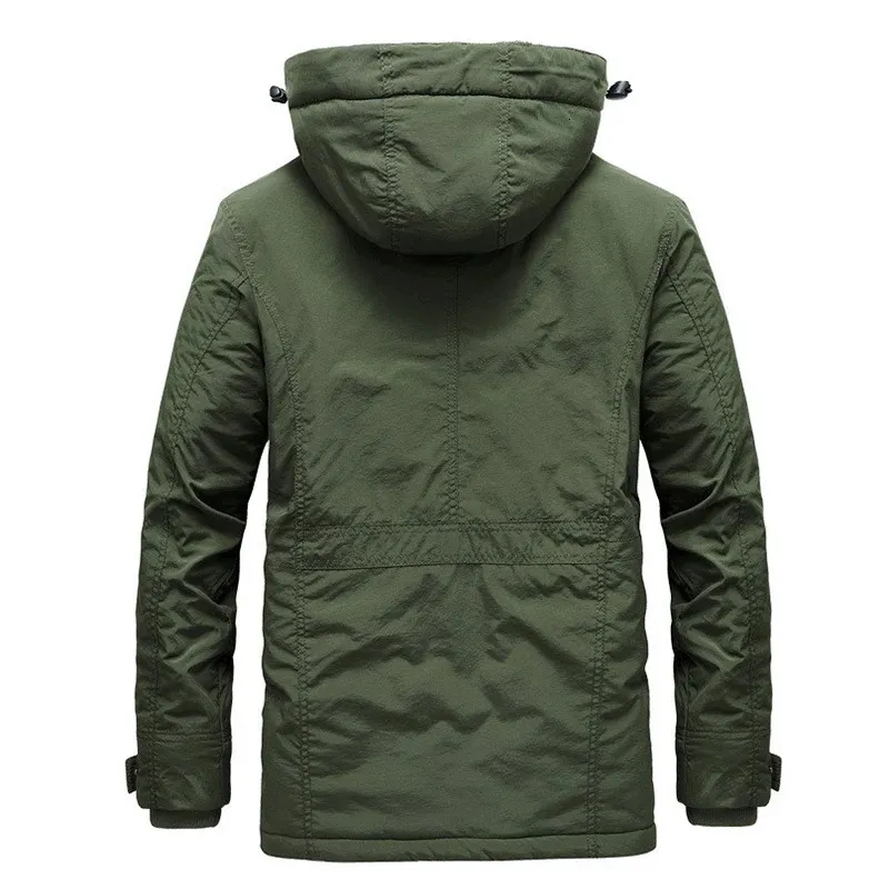 Winter Men Fleece Warm Thick Windproof Military Parka Coat Hooded ...