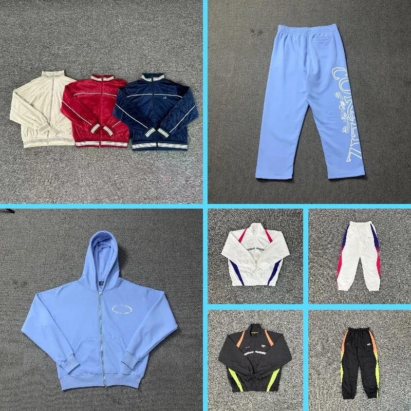 Mens Designer Tracksuits Velvet Zipper Jacket And Pants Set Hip Hop ...