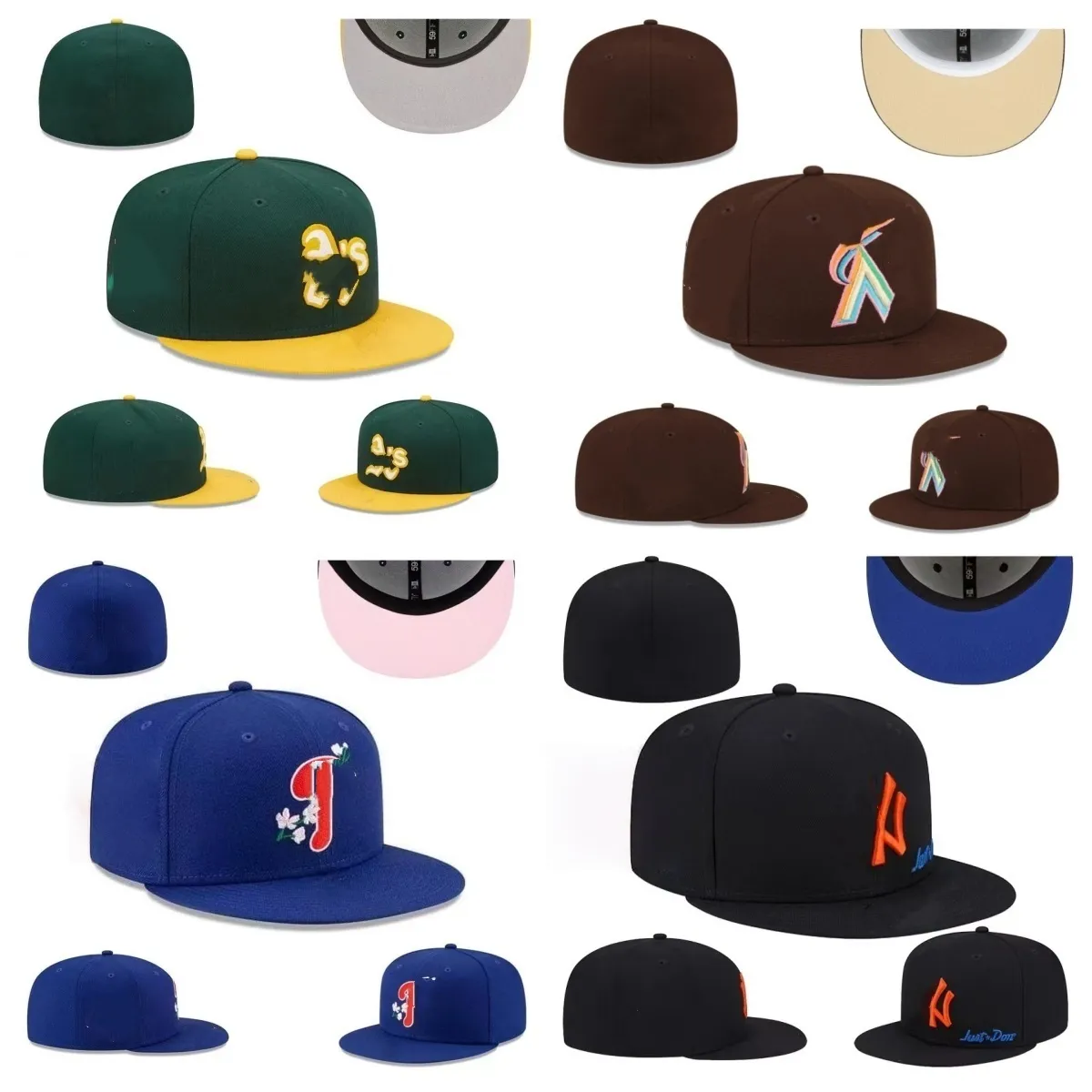 All Team Ball Caps Embroidered Fitted Flat Baseball Hats Snapback ...