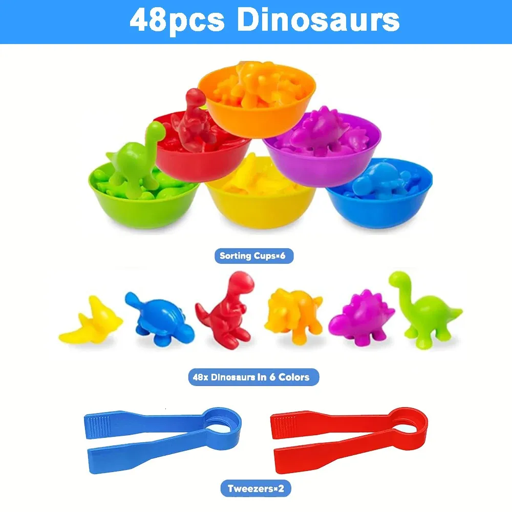 Montessori Animal Sorting Toy Multicolor Metal Animal Counting and ...