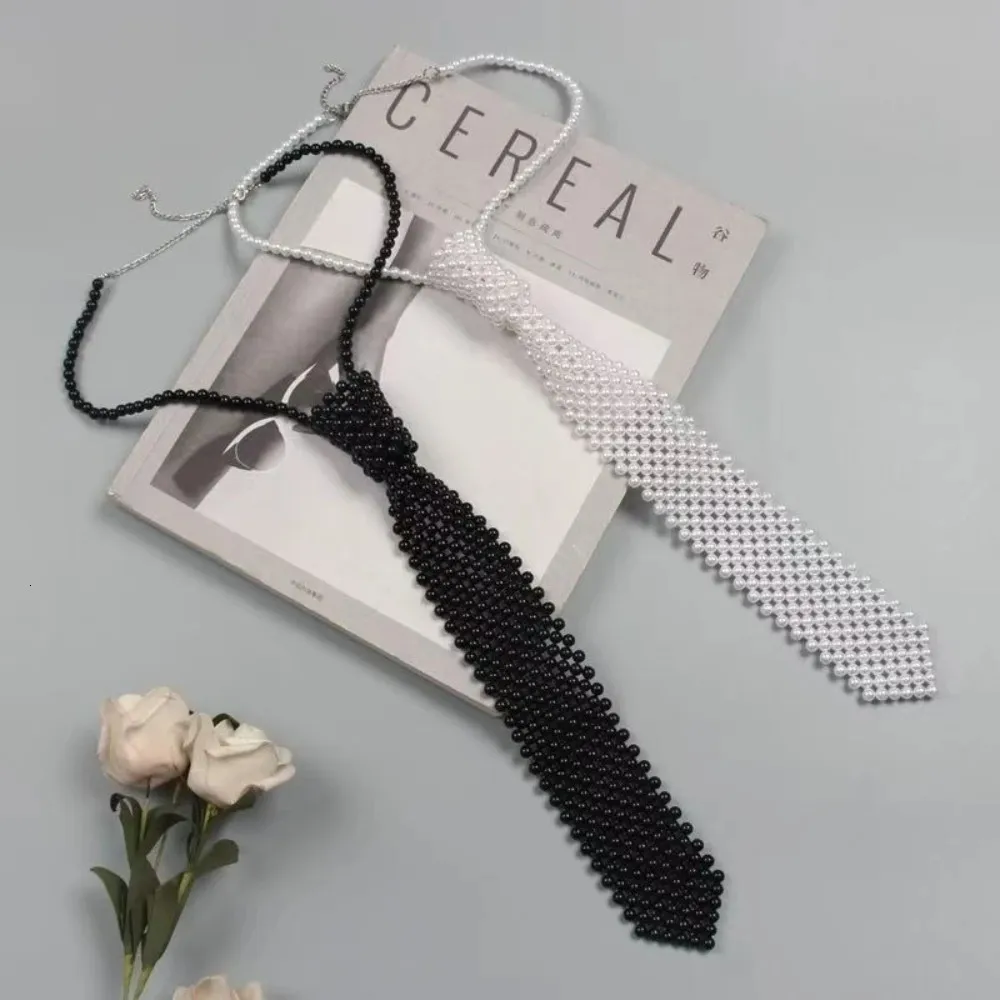 Pearl Beaded Bow Tie for Women Lavender Solid Pattern Novelty Style ...