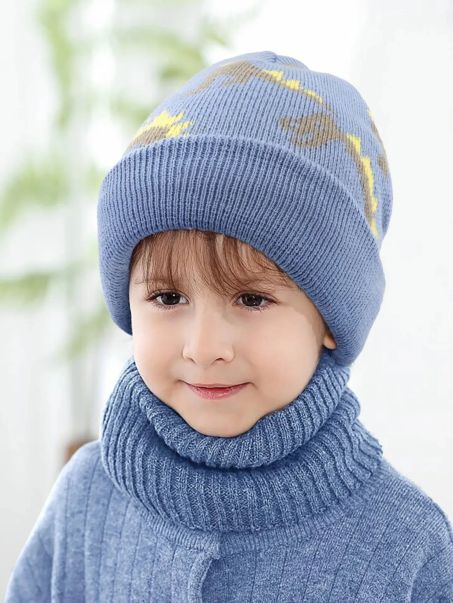 Children's Woolen Knit Beanie Hat Infant Boys Girls Cartoon Dinosaur ...
