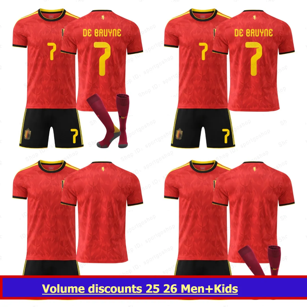 Belgium 2026 National Team Football Jersey Core Number 7 Shirt For ...