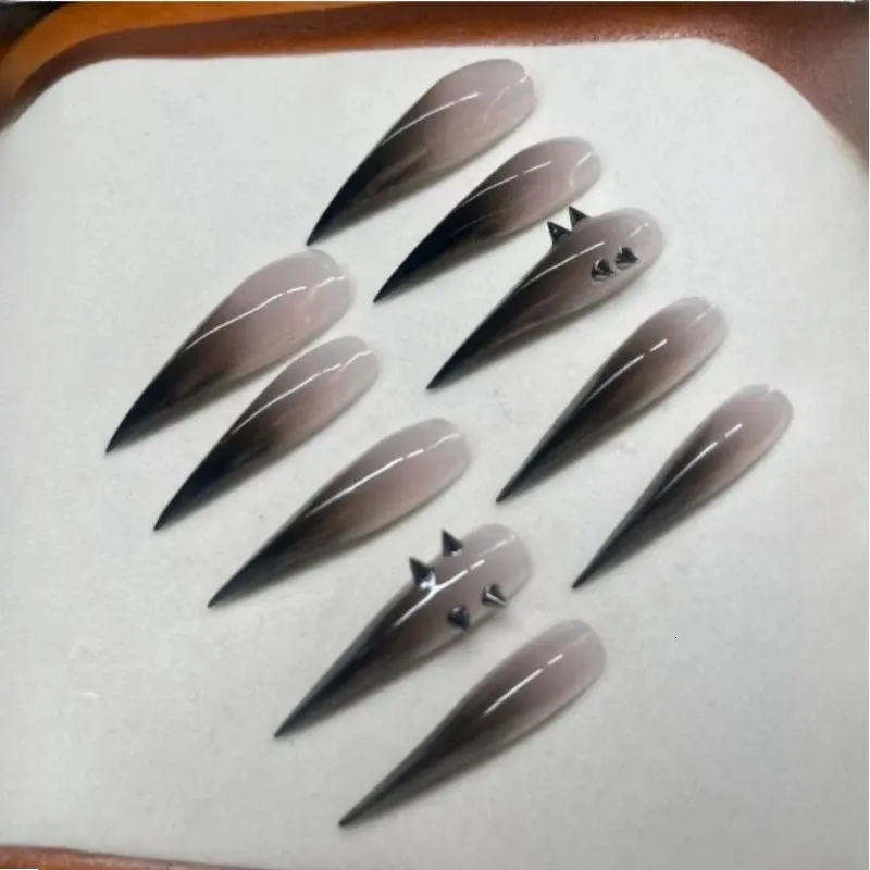 Handmade Long Dragon Shape Acrylic Cat Claw Press-On Nails with ...