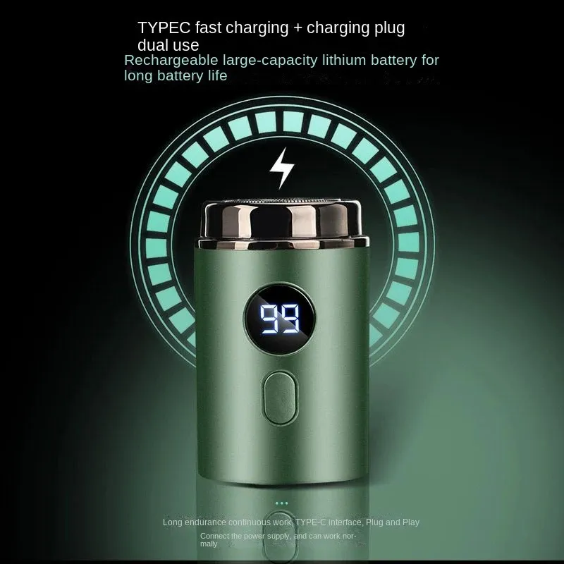 Small steel electric shaver Type-C rechargeable digital display ...