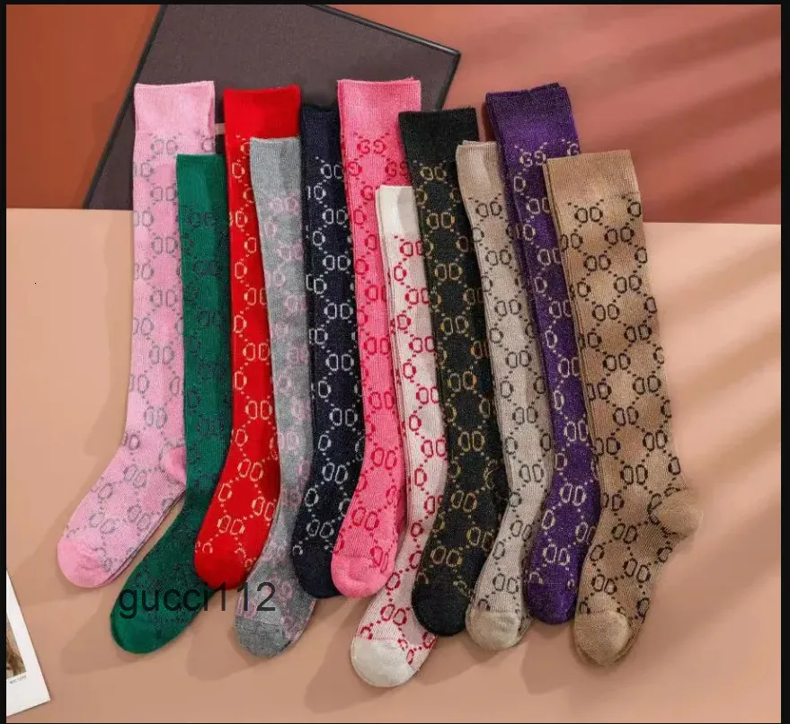 Women Cotton Blend Knee-Length Socks with Full Letter Print Pattern for ...
