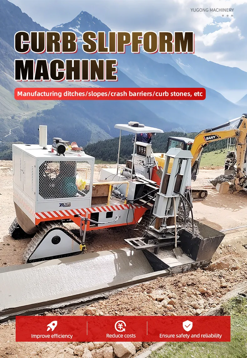 High-Speed Slipform Curb Paver with 70 kW Engine and PLC Control for ...