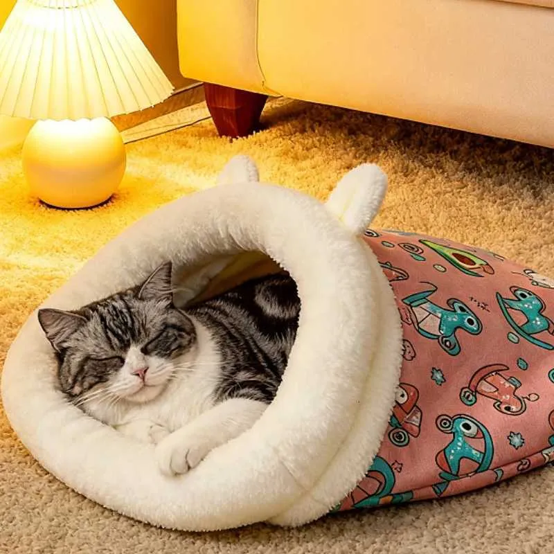 Thickened Pet Pocket Nest Bed Fiber Material Cat Sleeping Bag for Small ...