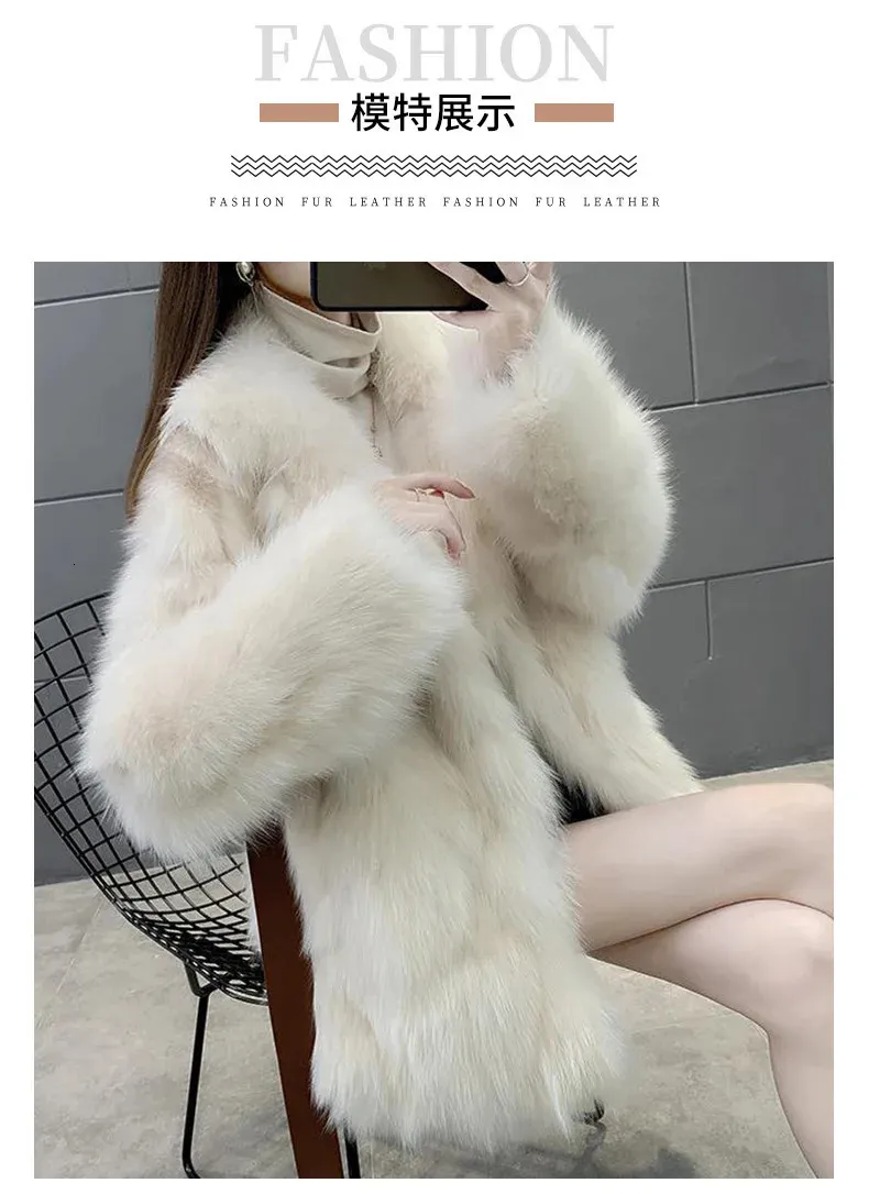 Womens fur coat with Oxford textile and fur material, regular length ...
