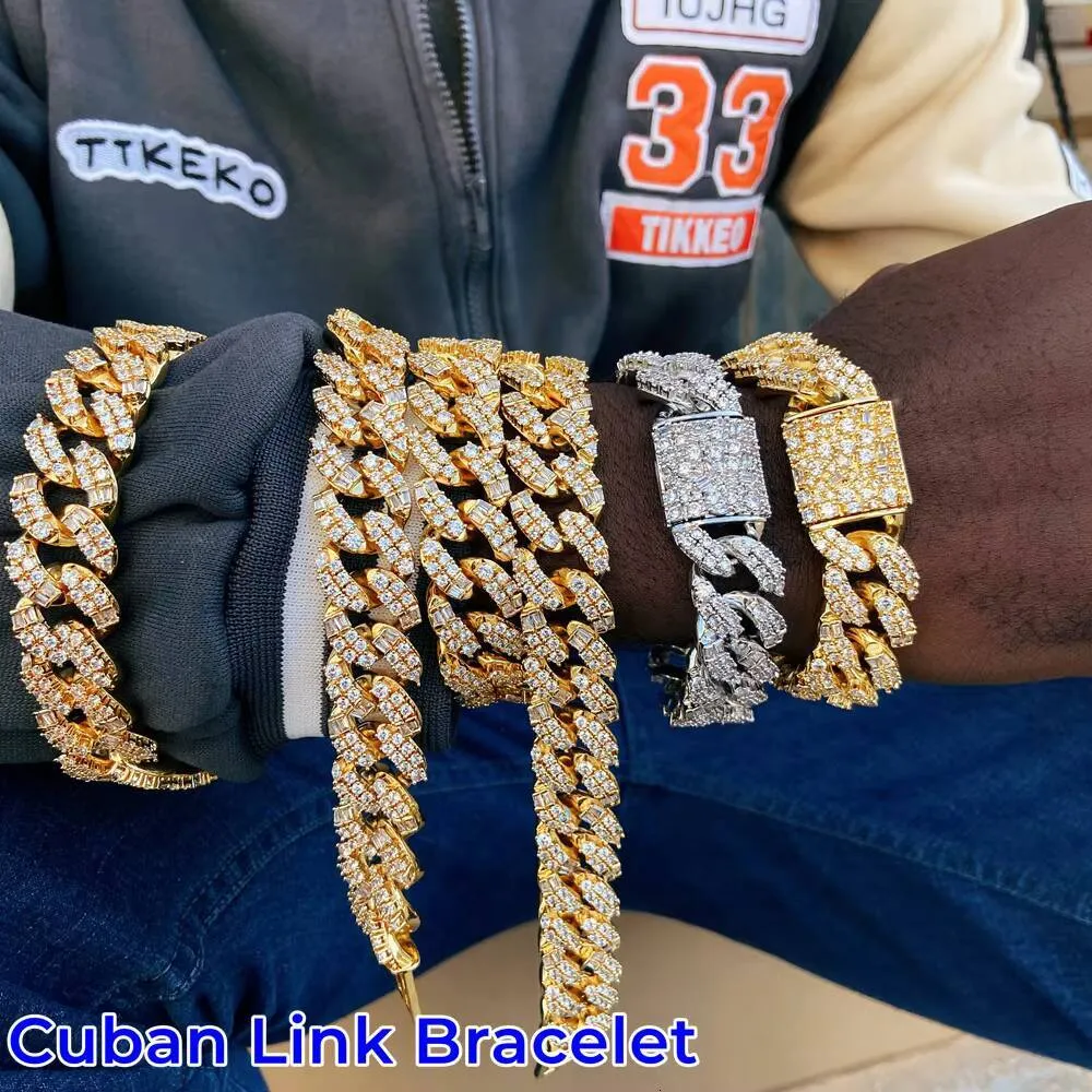 10mm Multicolor Moissanite Iced Out Geometric Rope Chain Necklace in ...