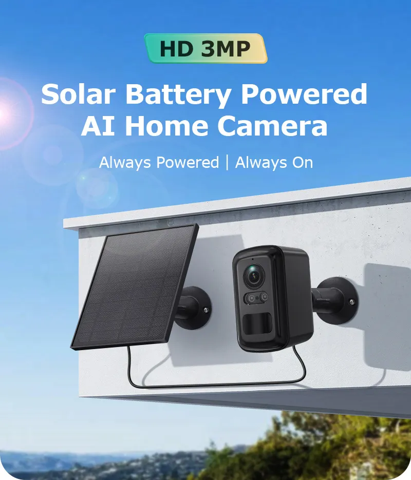 UBOX 3MP Solar Outdoor Wireless Battery Powered Bullet Security Camera ...