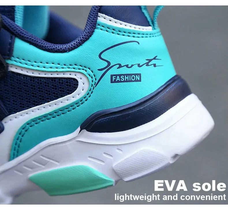 Kids Sneakers Boys Breathable Mesh Hook-and-Loop Casual Sports Shoes ...