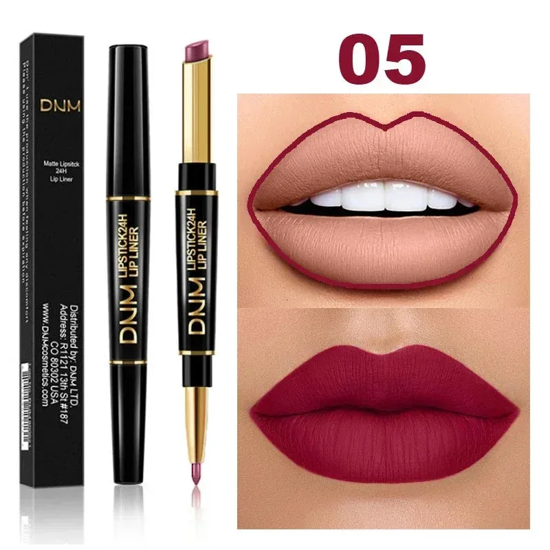 DNM Double-ended Matte Lipstick Pencil 2-in-1 Waterproof Long Lasting ...