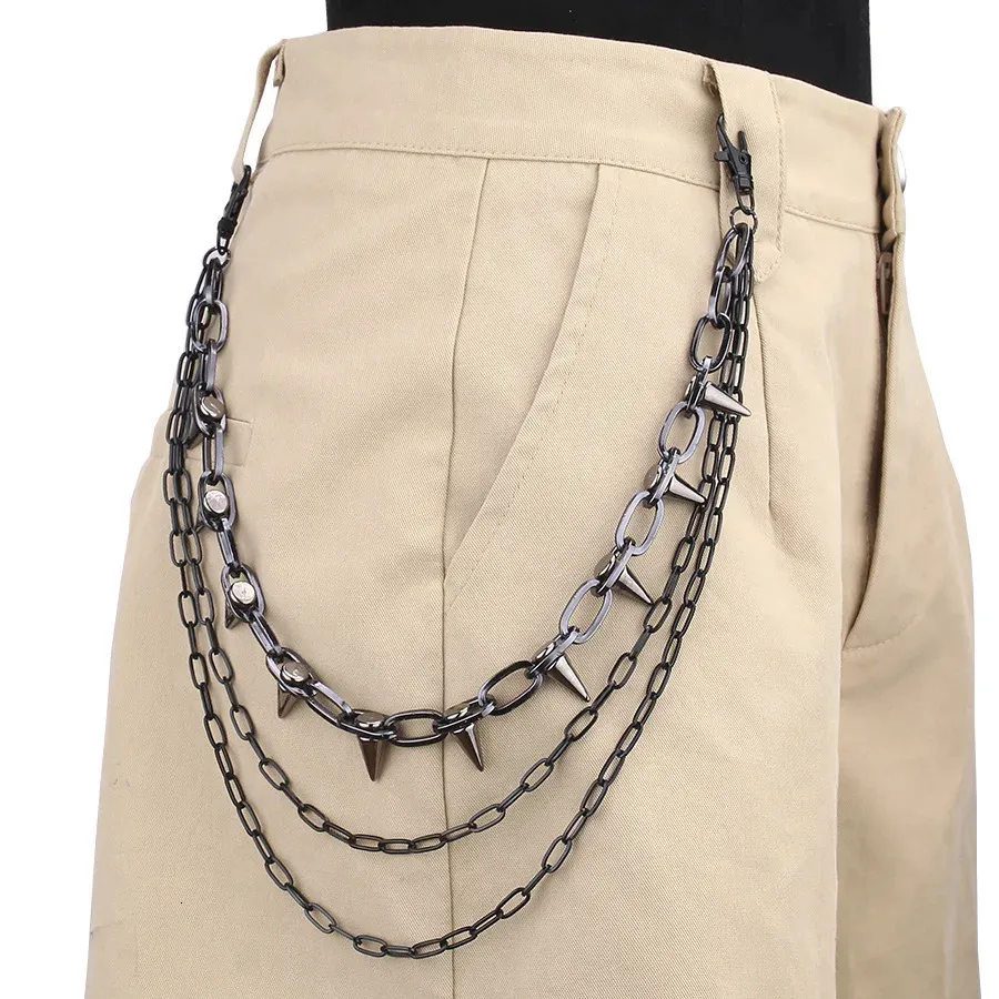 Hip Hop Punk Rock Metal Chain Pants Keychain with Lobster Clasp for Men ...