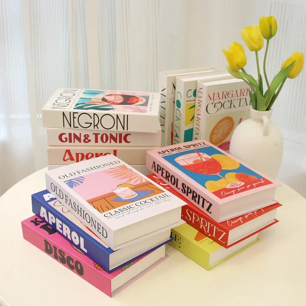 Coffee Table Books Storage Box Glass Modern Fake Books for Decoration ...