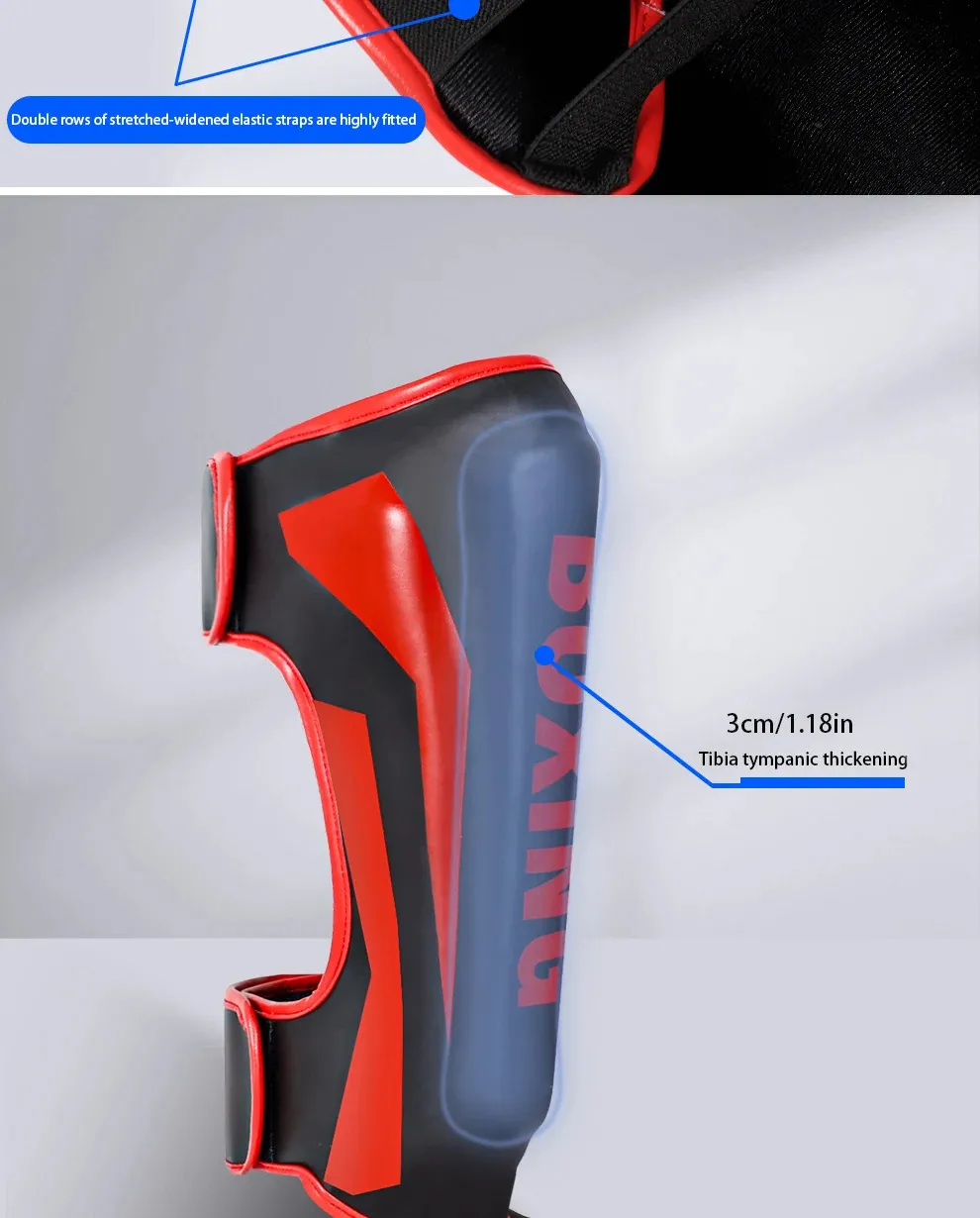 Professional Muay Thai Kickboxing Leg Pads Instep Shin Guards Thickened ...