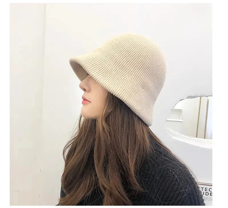 Knitted Bucket Hat Big Head Circumference Silk Material Cowboy Style ...