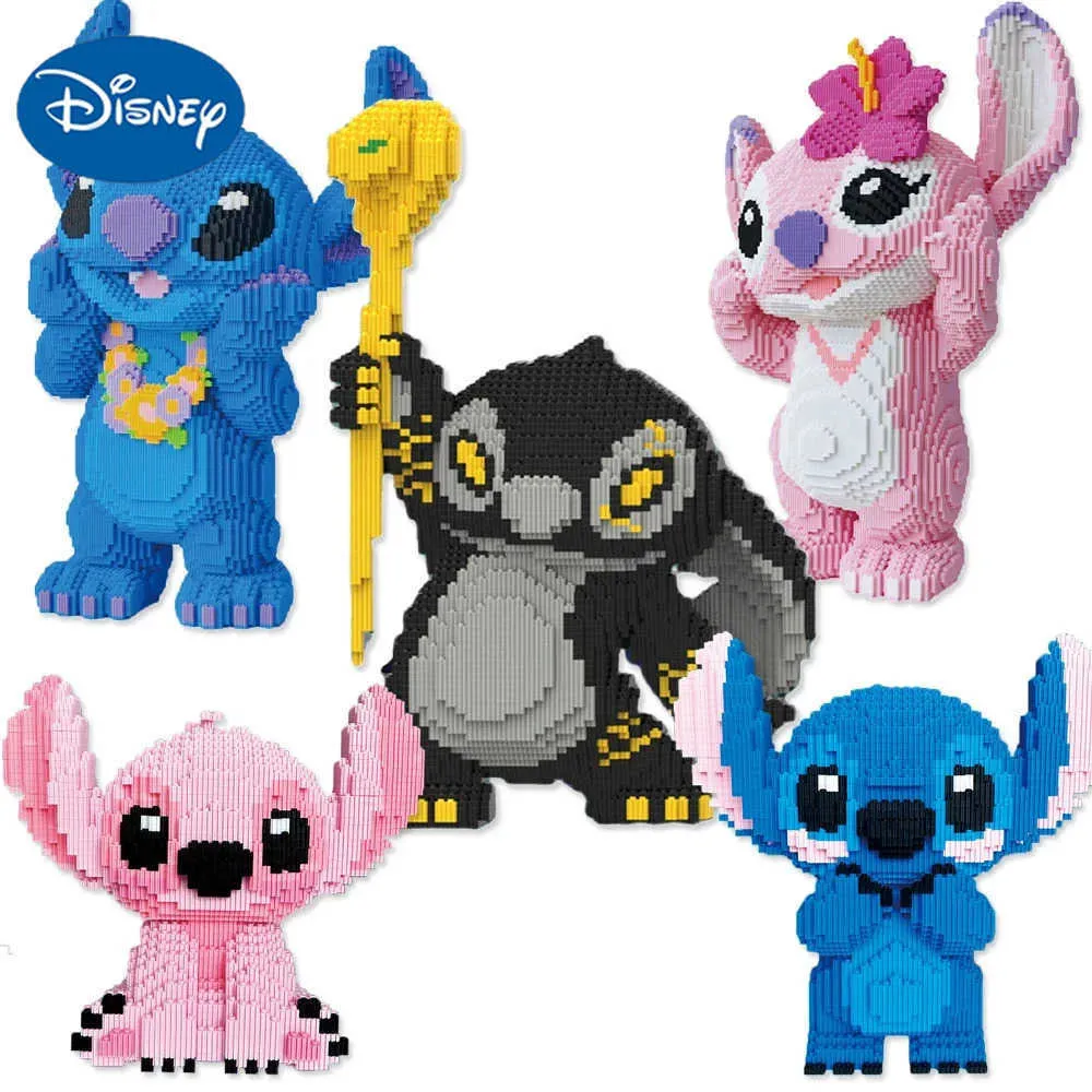 Disney Cool Black Stitch Magic Building Block Kawaii Baby Stitch Angel ...