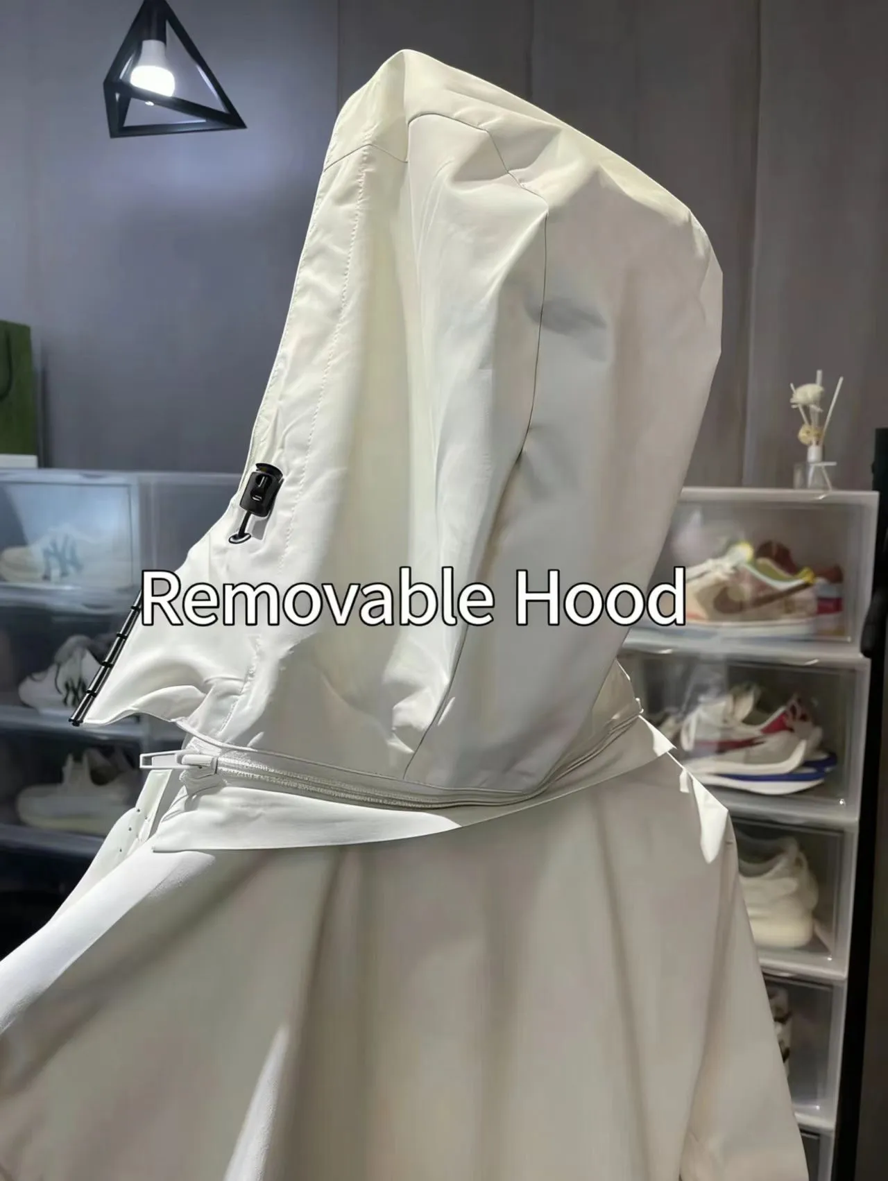 Unisex 3-in-1 Waterproof Polyester Windbreaker Jacket with Hood for Men ...