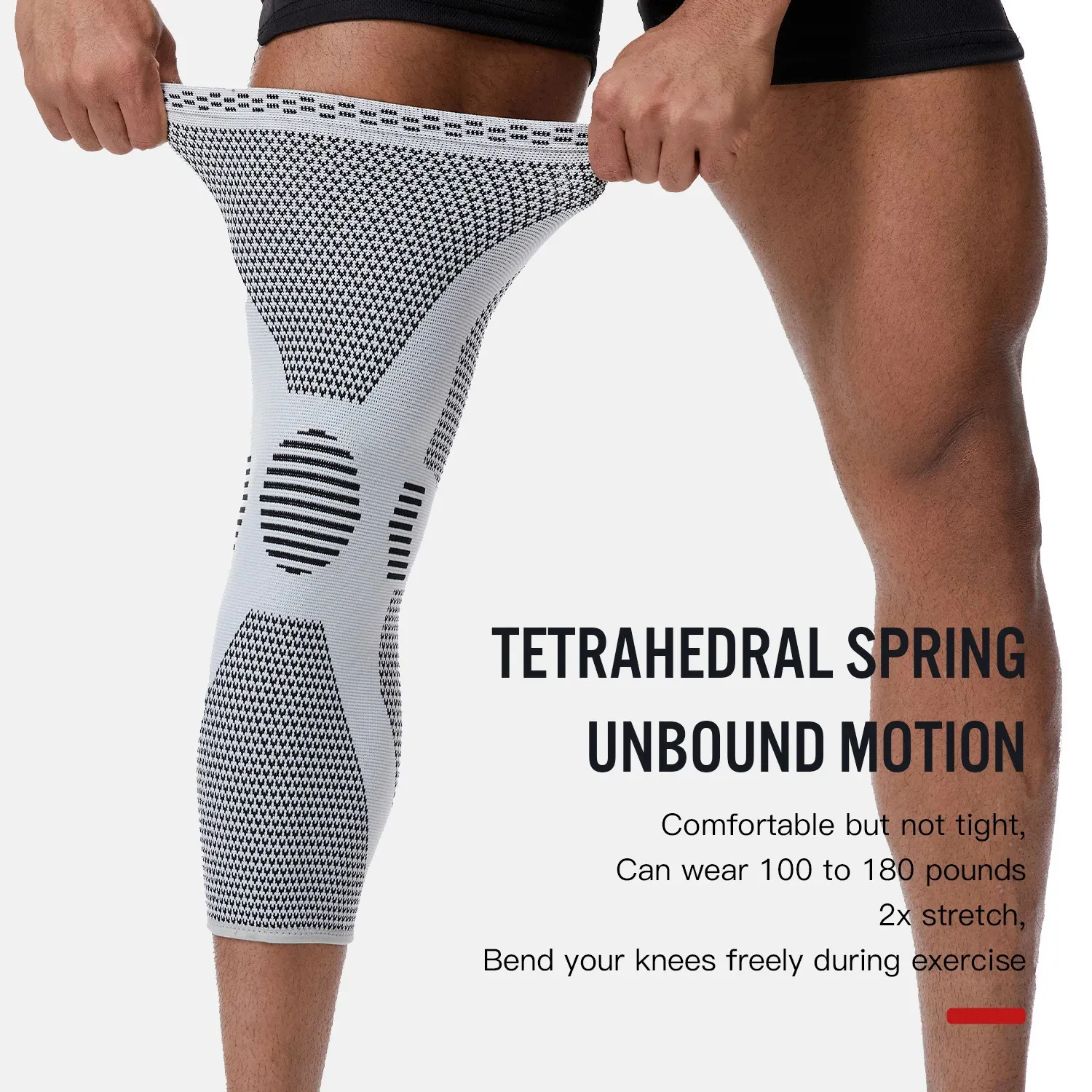 Knitted Nylon Sports Knee Pads Three-Dimensional Compression Breathable ...