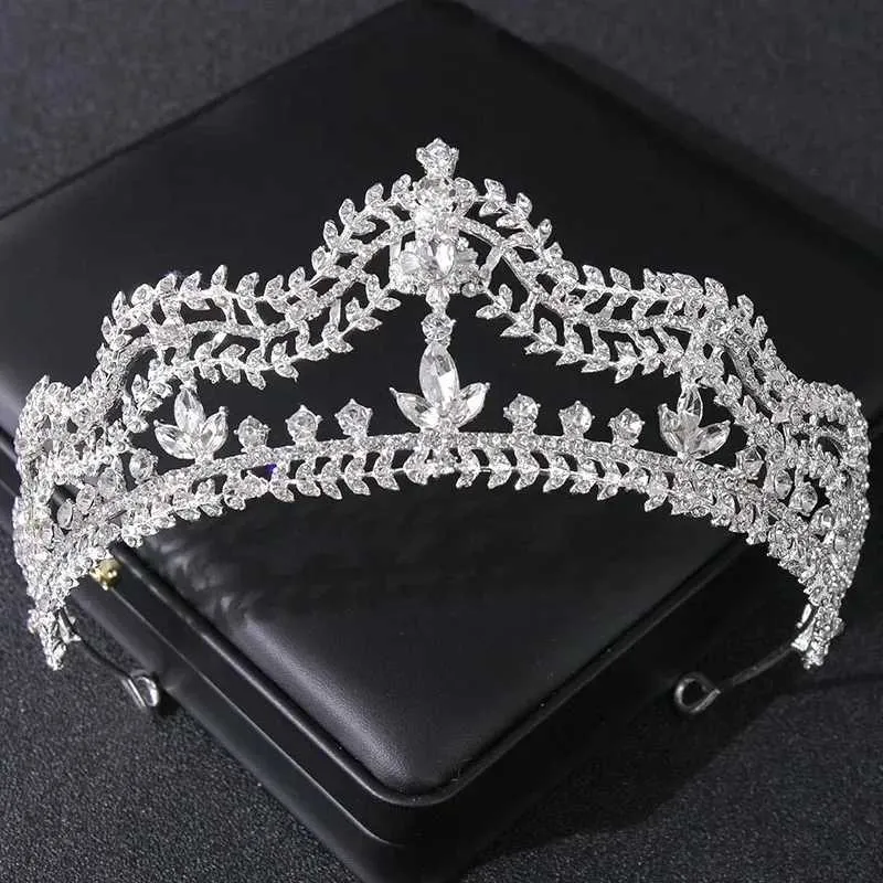 Silver Rhinestone Bridal Tiaras Wide Headband for Women Wedding Hair ...