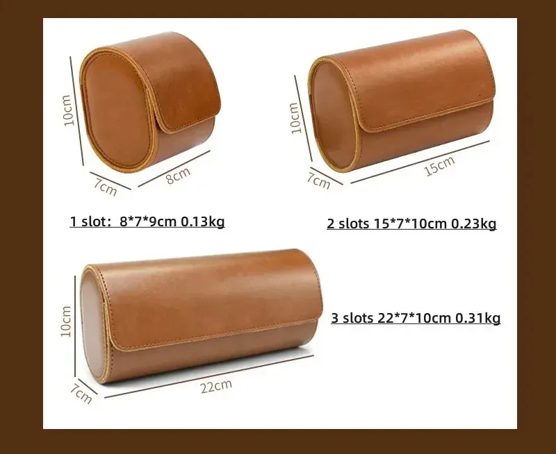 Watch Roll PU Leather 1 slot 2 slots 3 slot Black Brown Blue Brown 10 ...