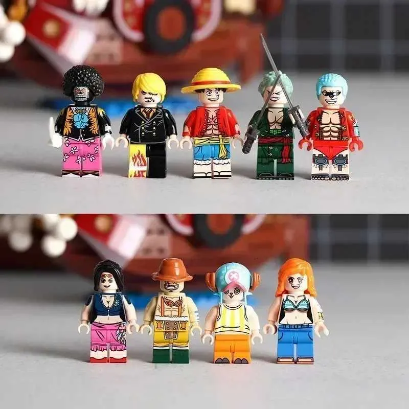 One Piece Wooden Thousand Sunny Pirate Ship Building Blocks Set with 9 ...