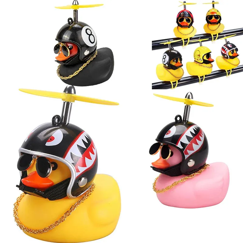 Car Duck Bike Bell with Helmet Design Retro Nostalgia Small Yellow Duck ...