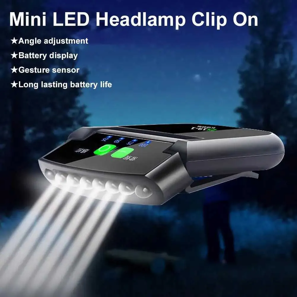 Rechargeable LED Cap Light USB Clip-On Headlamp with Q3 LED and SOS ...
