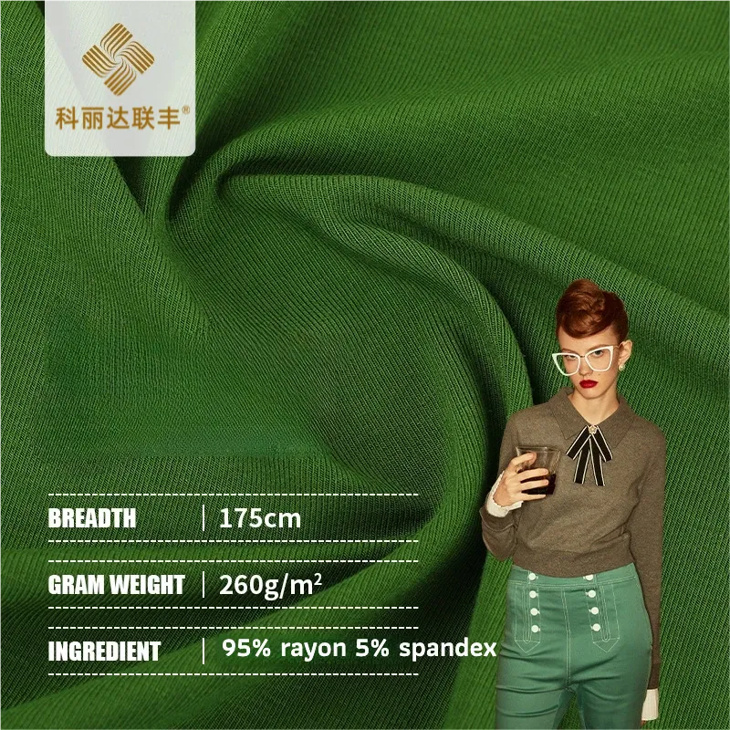 Smooth and Silky 40s 92% Rayon 8% Spandex 1x1 Rib Knit Fabric 260 GSM ...